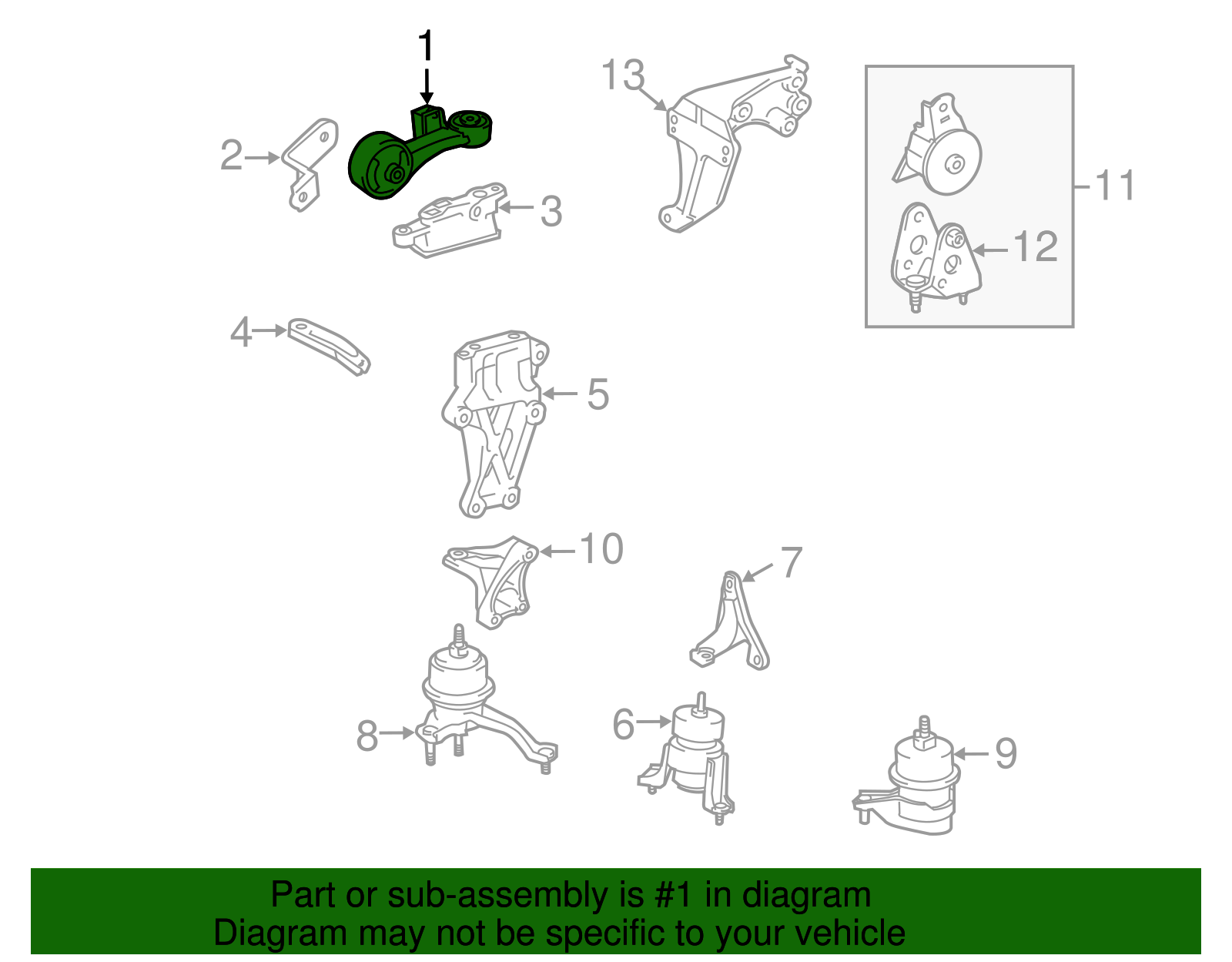 2009-2015 Toyota Engine Support Rod 12363-0V010 | Toyota Parts Center