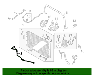 2004-2006 Toyota Tundra Front AC Hose 88716-0C170 | Toyota Parts Center