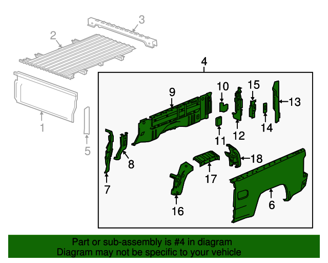 2015-2020 Chevrolet Colorado Box Side 23381428 | GMPartsDirect.com