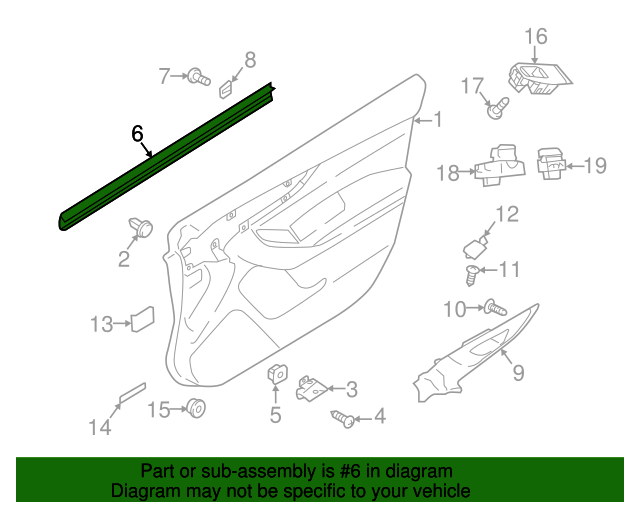 2017-2021 Subaru Belt Weather-Strip 61282FL000 | QuirkParts
