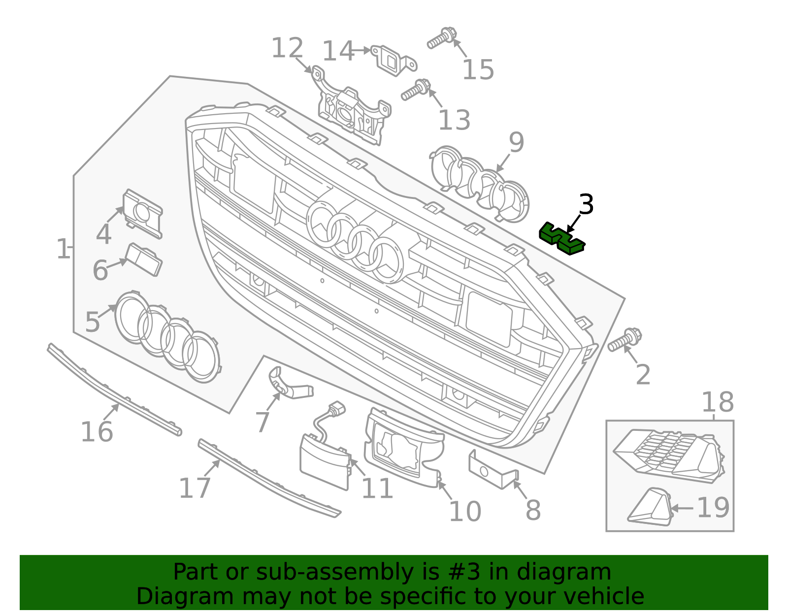 4K8-807-399 - High-Quality Grille Bracket for 2019-2023 Audi ...