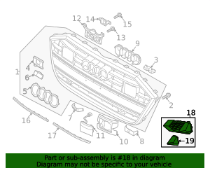 2020-2023 Audi Outer Grille 4K8-807-647-D-ZCL | Genuine Audi Part