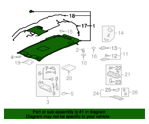 2009 Buick Enclave Light Titanium Headliner 25904343 | GMPartsDirect.com