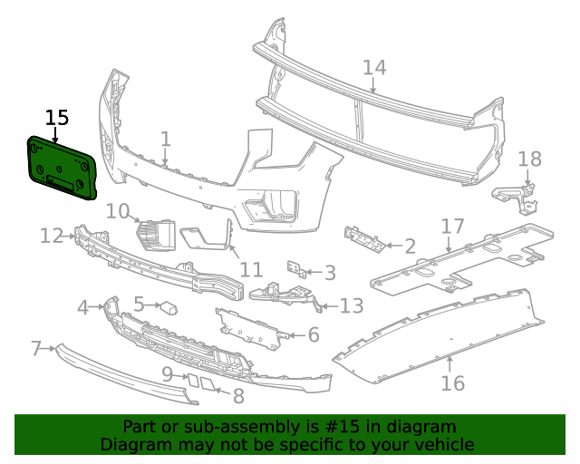 2021-2022 GMC Front License Plate Bracket 84519625 | GM Parts Center