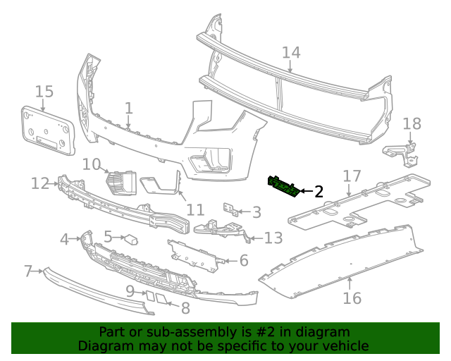 2021-2024 GMC Driver Side Front Bumper Fascia Guide 85594227 GM ...