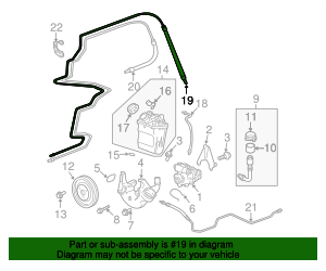 997-347-445-52 - Power Steering Pressure Hose 2007-2009 Porsche 911 ...