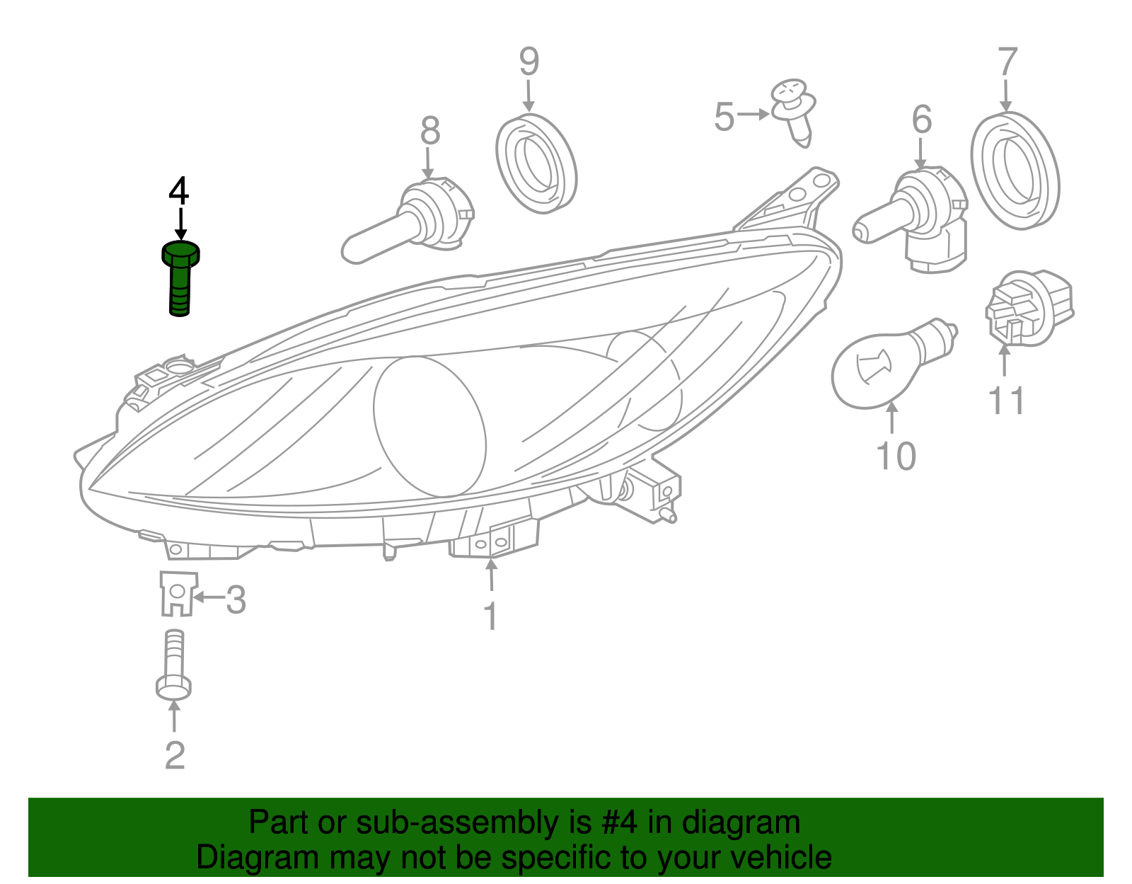 9YA5-90-605A - Headlamp Assembly Bolt 2011-2015 Mazda | Florida Mazda Parts