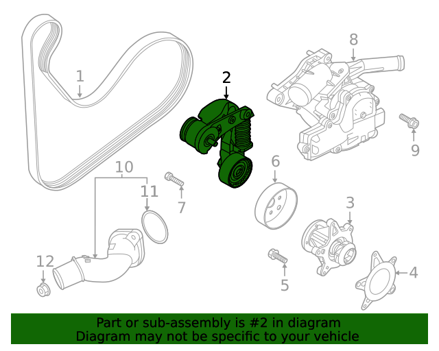 Genuine Serpentine Tensioner for 2020-2024 Hyundai | Part# 25280-2M000 ...