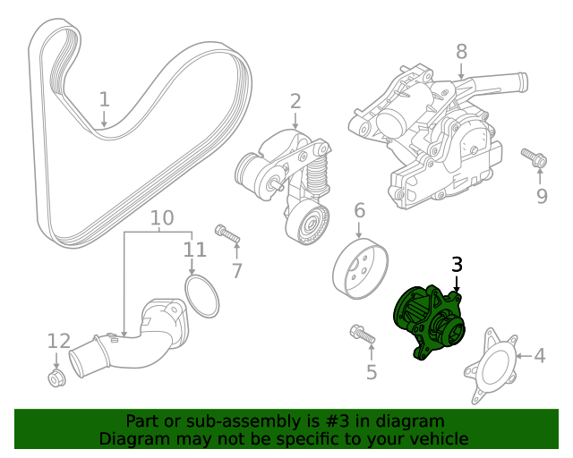 2022-2024 Hyundai Venue Water Pump 25100-2M012 | OEM Parts Online