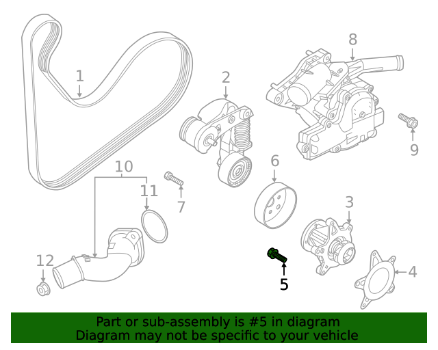 2020 Hyundai Venue Water Pump Bolt 21356-2B000 | HyundaiParts.Online