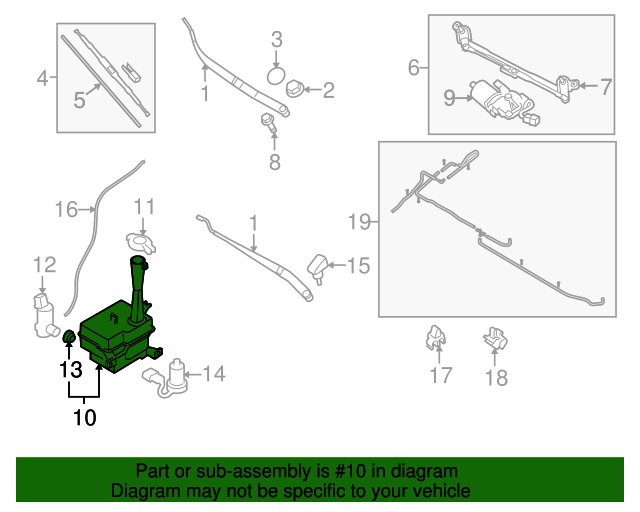 2009-2012 Hyundai Elantra Washer Reservoir 98620-2L000 | OEM Parts Online