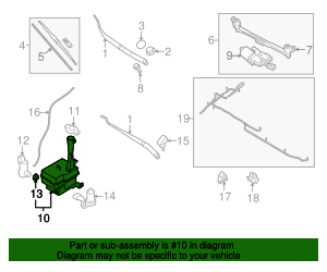 2009-2012 Hyundai Elantra Washer Reservoir 98620-2L000 | OEM Parts Online