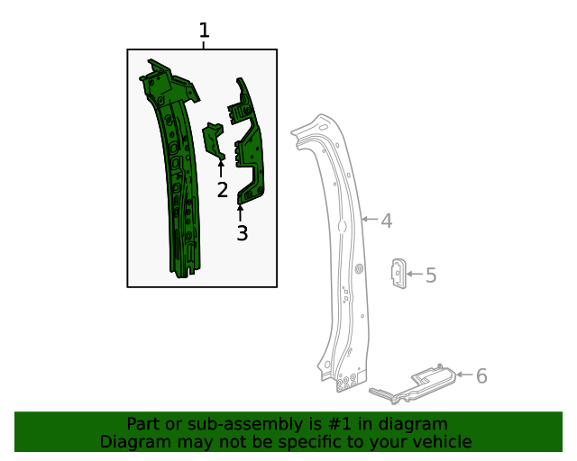 2019-2023 GM Inner Lock Pillar 84945295 | GMPartsDirect.com