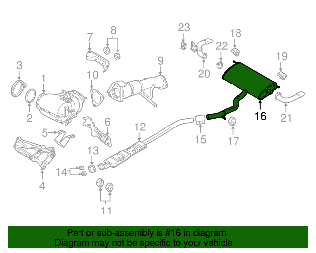 2019-2021 Volvo S90 Exhaust Muffler 32292042 | TascaParts.com