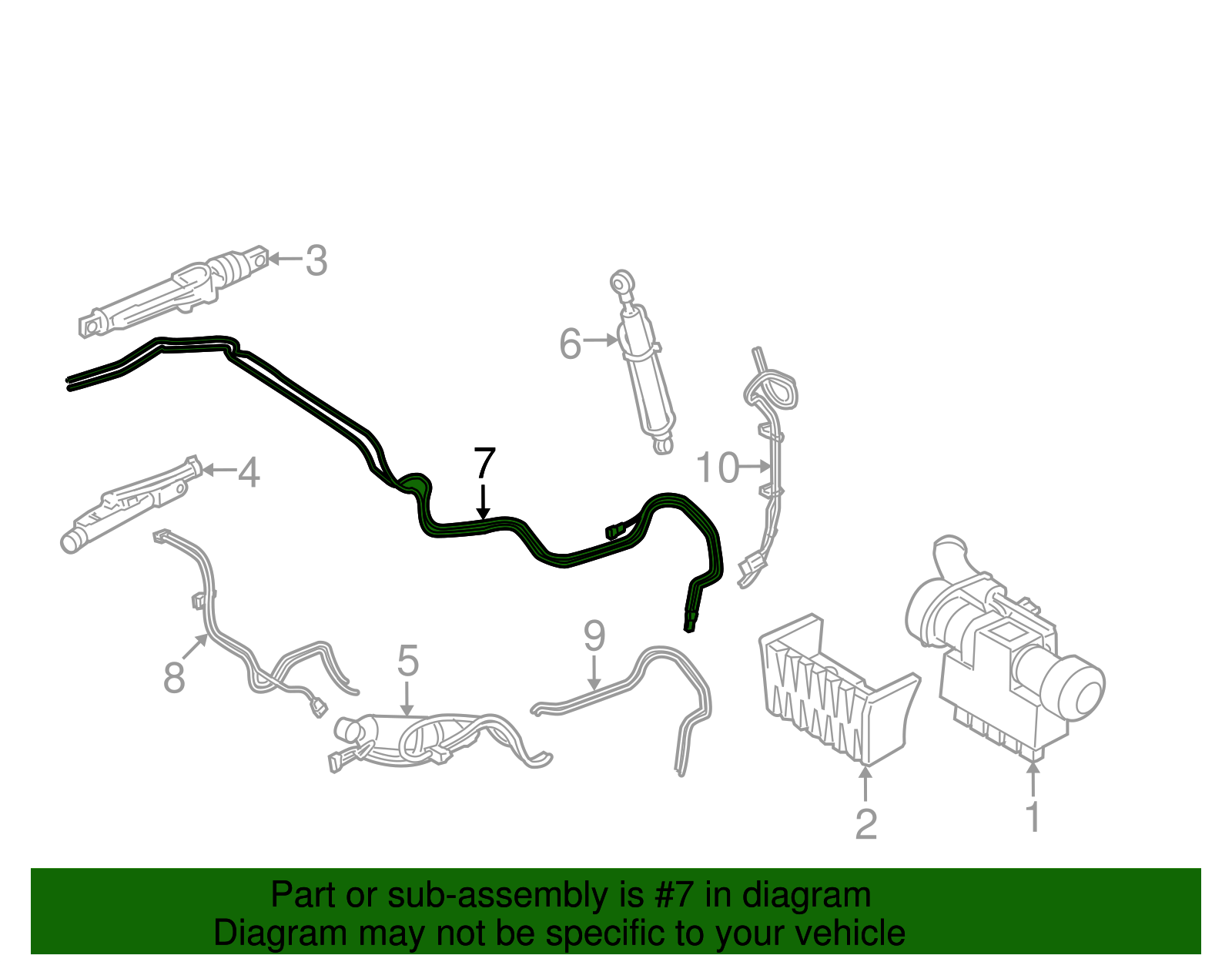 54377344460 - 2014-2020 BMW Convertible Top Hydraulic Line (54-37-7-344 ...
