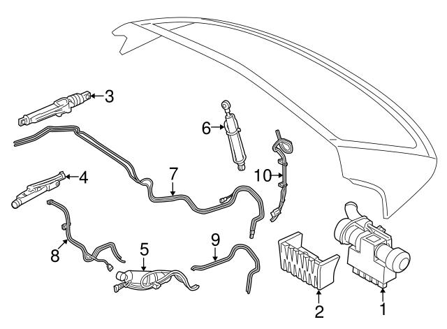 54-37-7-183-322 - Hydraulic cyl. for roof tray, right 2007-2020 BMW ...