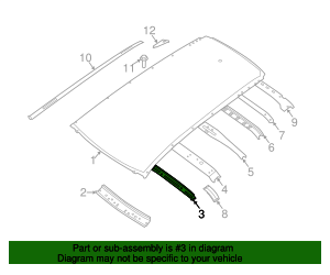 2014-2020 Nissan Rogue Roof Bow G3242-4BAMA | Bill Kay Nissan Parts