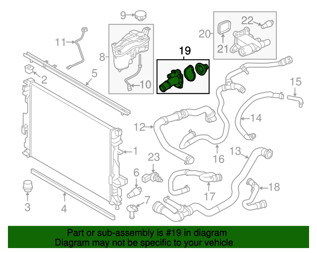 Genuine OEM Thermostat Housing Part# LR027158 Fits 2012-2017 Land Rover ...