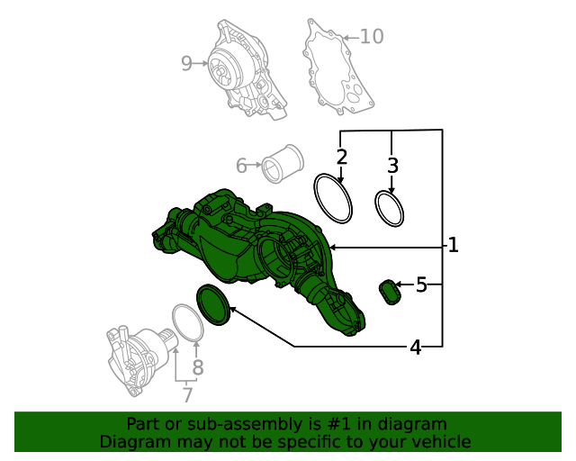 2020-2024 Audi Water Pump Housing 0P2-121-406-B | Audi USA Parts