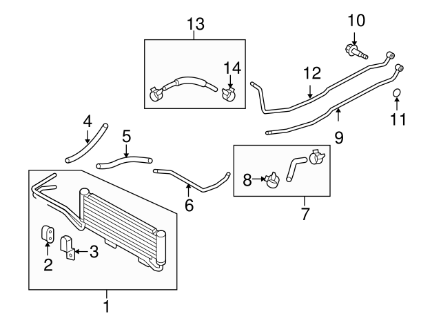 25420-2M000 - Automatic Transmission Oil Cooler Hose 2010-2012 Hyundai ...