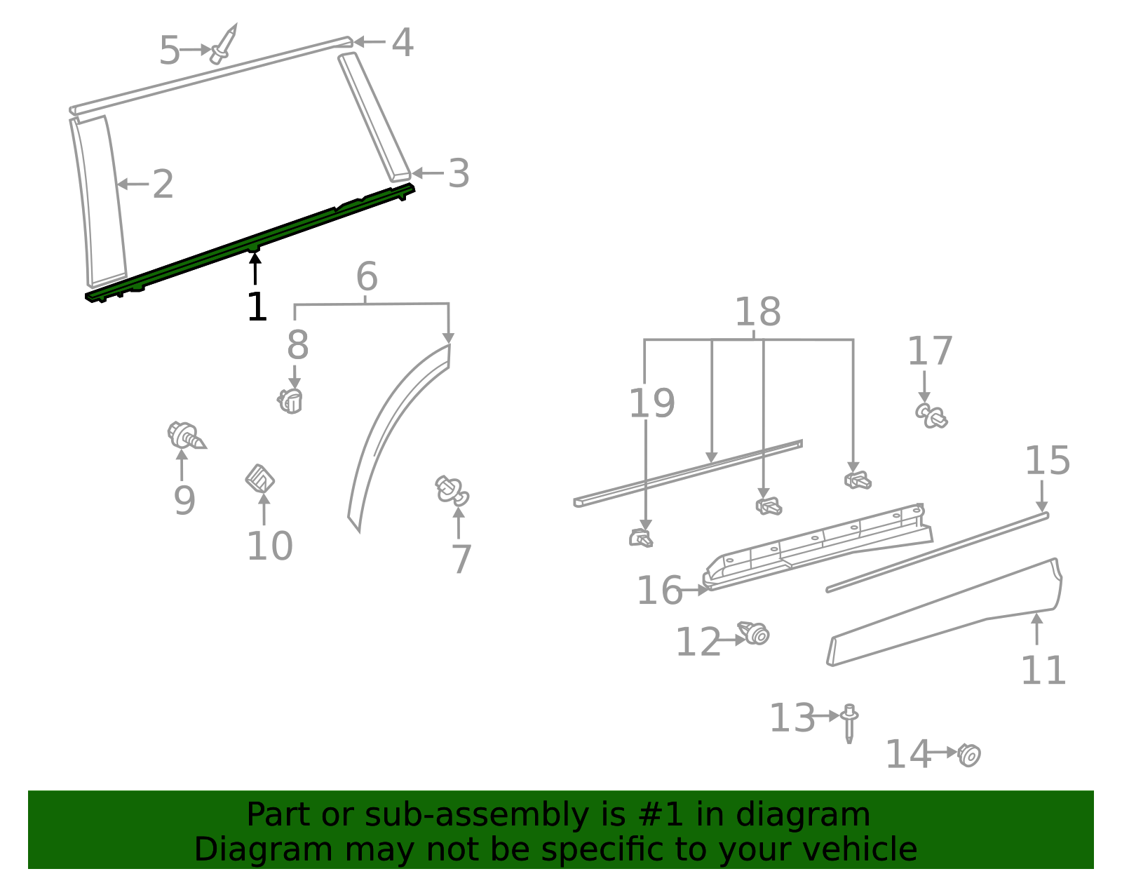 2020-2024 Toyota Highlander Belt Molding 75740-0E100 | Toyota Parts Center