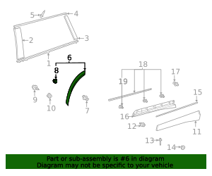 75088-0E030 - Wheel Opening Molding - 2020 Toyota Highlander | Sparks Parts