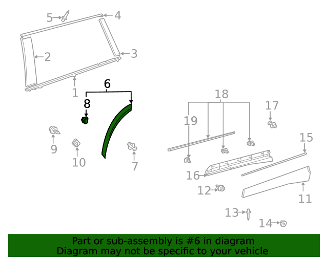 2020 Toyota Highlander Wheel Opening Molding 75088-0E030 | Toyota Parts ...