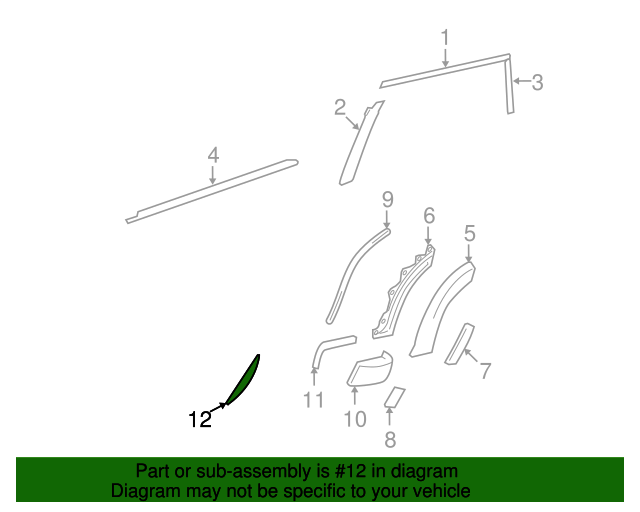 2006-2012 Toyota RAV4 Trim Stripe Tape 75996-0R010 | Toyota Parts