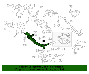 2015-2021 Porsche Macan Exhaust Pipe 95B-253-487-NY | Sunset Porsche Parts