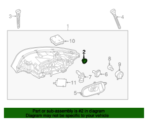 31323025 - Headlamp Assembly Bushing - 2004-2018 Volvo | Volvo OEM ...