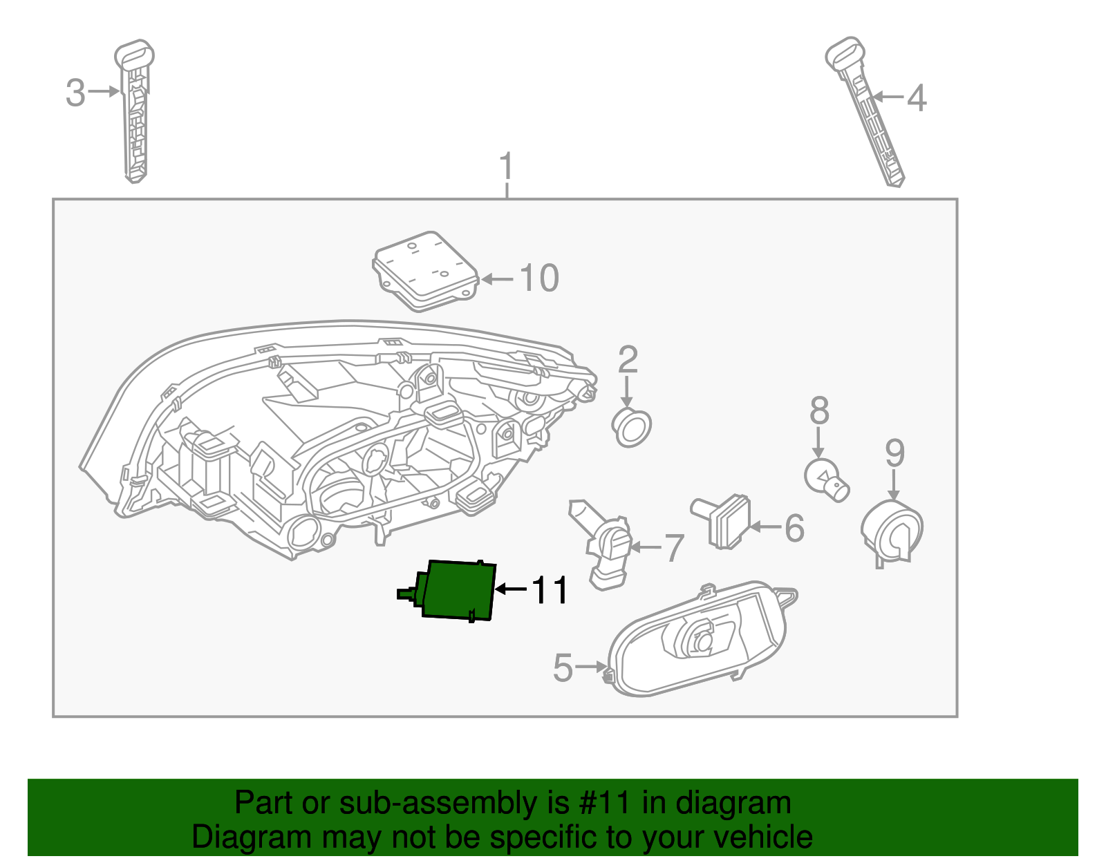 2010-2018 Volvo Hid Headlamp Components 31297941 | TascaParts.com