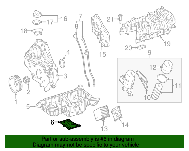 276-010-05-28 - Engine Oil Pan 2012-2019 Mercedes-Benz ...