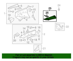 53795-60040 - Fender Ledge Cover - 2008-2011 2013-2015 Lexus LX570 ...