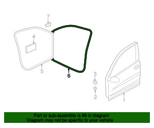 2009-2018 Volkswagen Surround Weather-Strip 5N0-867-911-A-9B9 | OEM ...