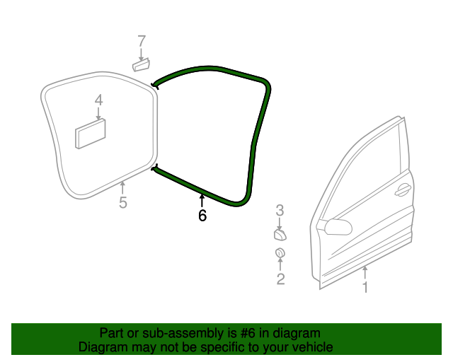 2009-2018 Volkswagen Surround Weather-Strip 5N0-867-911-A-9B9 | OEM ...