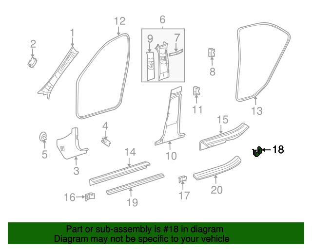 012-988-09-78 - Door Sill Plate Clip 2001-2014 Mercedes-Benz | Mercedes ...