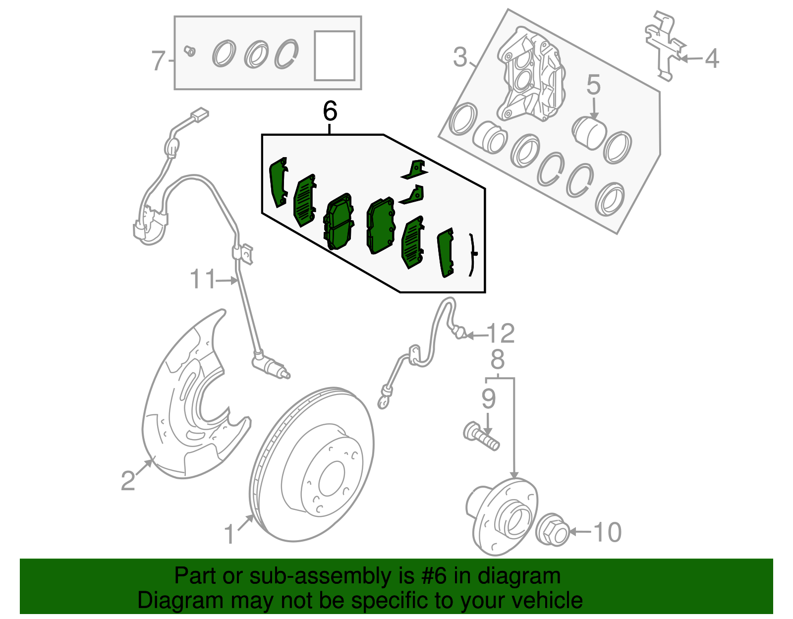 2006-2007 Subaru Impreza Brake Pads Front 26296FE070 | Subaru Parts Store