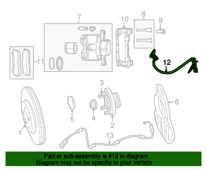 2011-2019 Mopar Brake Hose - Driver's Side (LH) 68154771AB | TascaParts.com