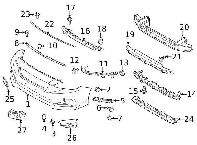 2017-2023 Subaru Impreza Impact Bar 57711FL00A9P | Subaru Parts Store