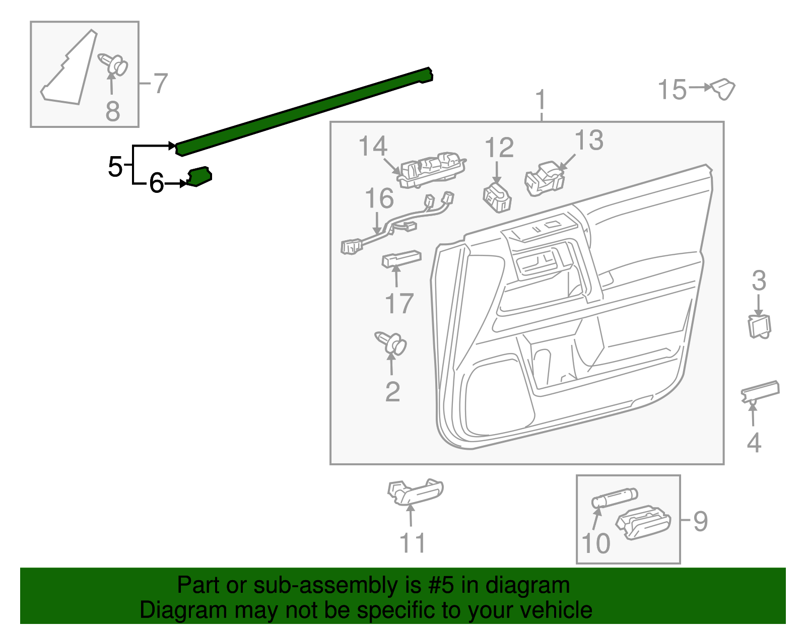 2010-2024 Toyota 4Runner Door Window Belt Weatherstrip (Right, Front ...