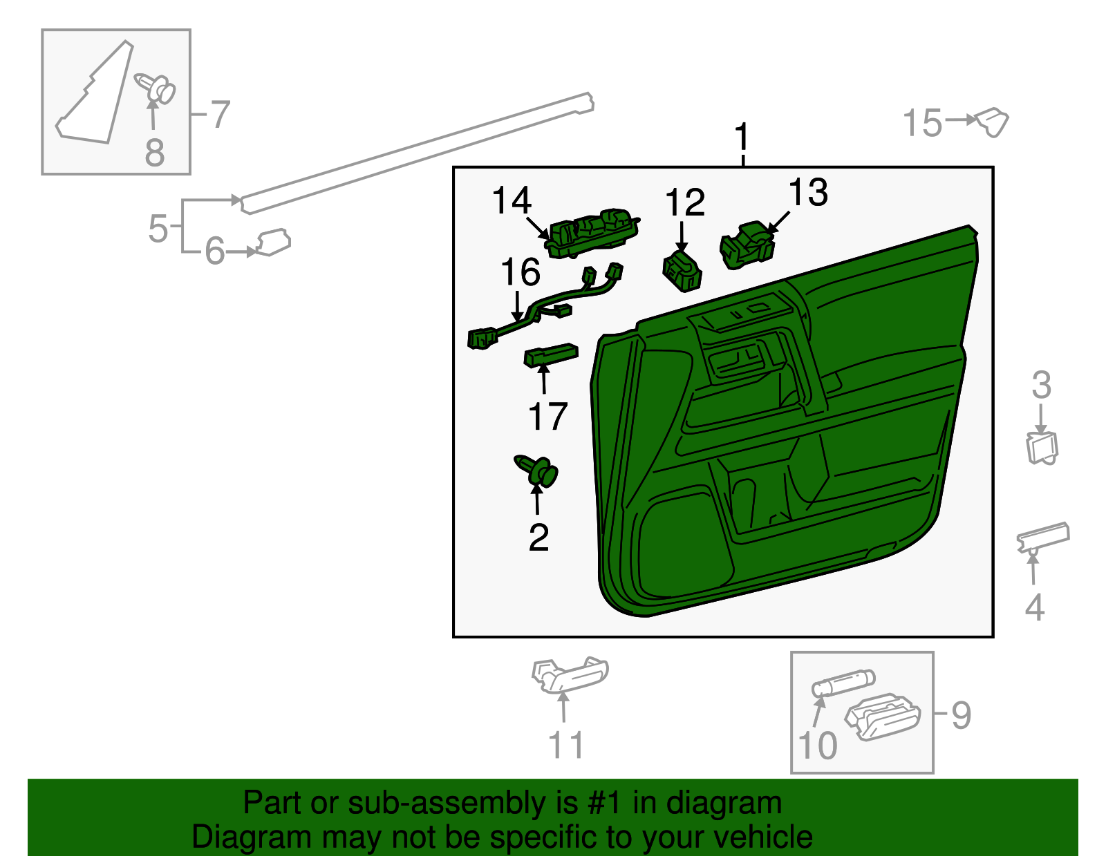 67610-35B52-C1 - 2014-2020 Toyota 4Runner - Door Trim Panel | Nucar ...