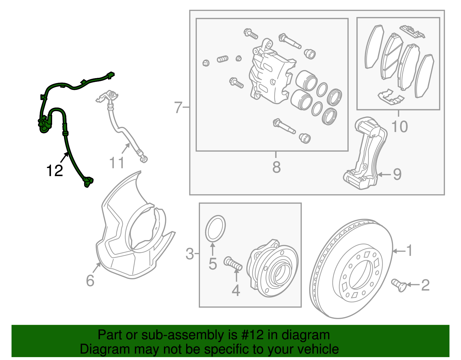 2014-2015 Kia Sorento | Front Speed Sensor | 95670-2W000 | Kia Auto Parts