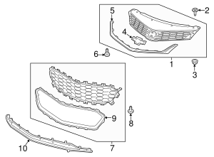 2016-2018 Chevrolet Cruze Front Grille 23504350 GM | GMPartsDirect.com
