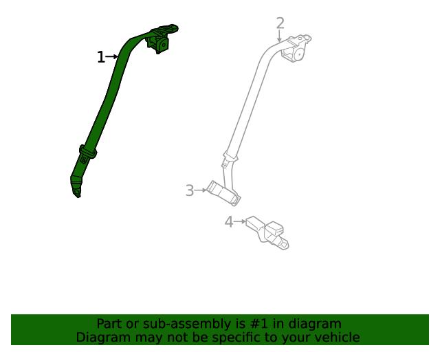 89810-AA500-YFR - Seat Belt Lap And Shoulder Belt - 2021-2023 Hyundai ...