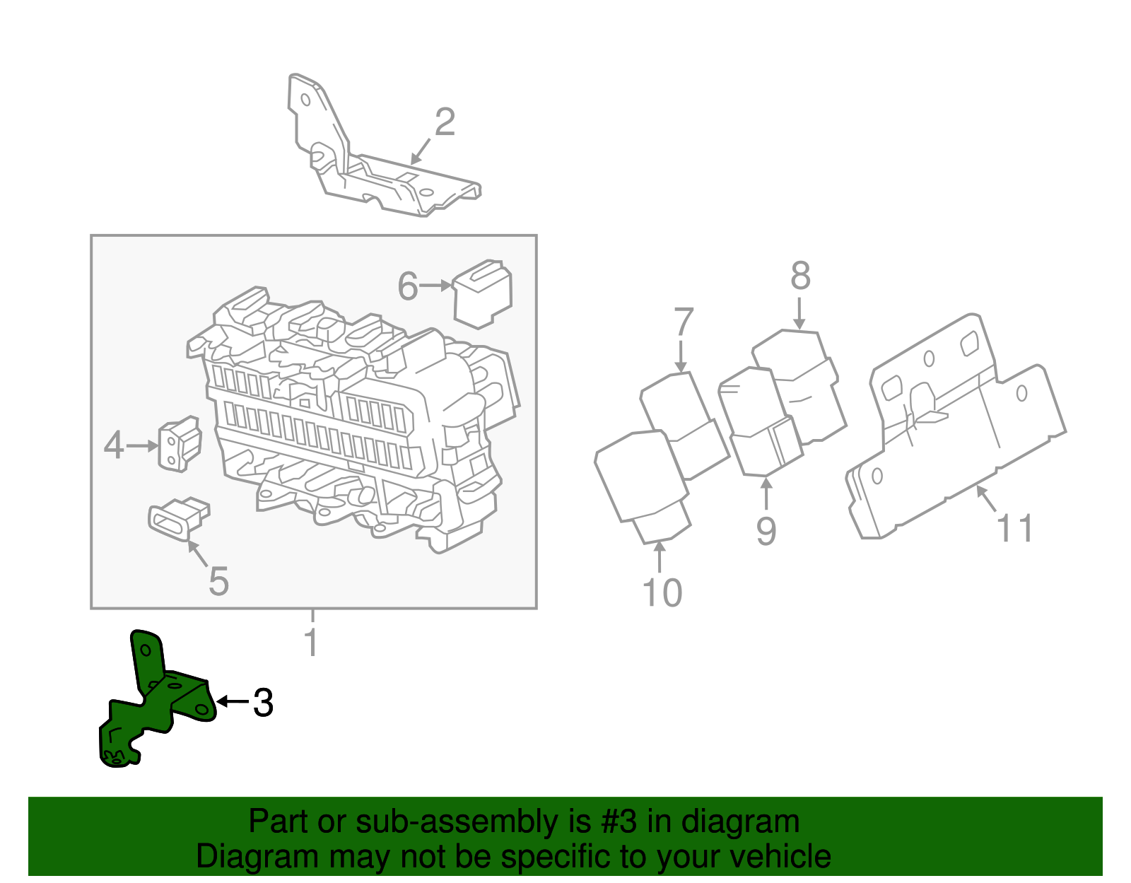 24317-4BA0B - Junction Block Lower Bracket 2014-2023 Nissan | Nissan ...