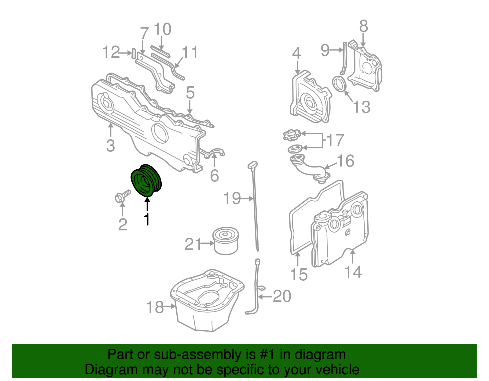 12305AA252 - Crankshaft Pulley - 1997-2021 Subaru | Select Subaru Parts