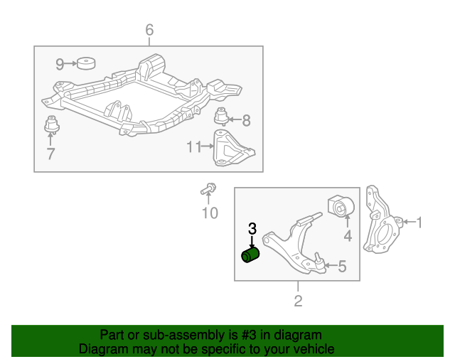 2008-2017 GM Front Lower Suspension Control Arm Bushing 25851984 ...