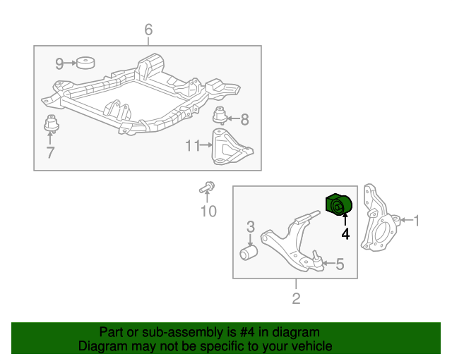 2008-2017 GM Front Lower Suspension Control Arm Bushing 25919637 GM ...