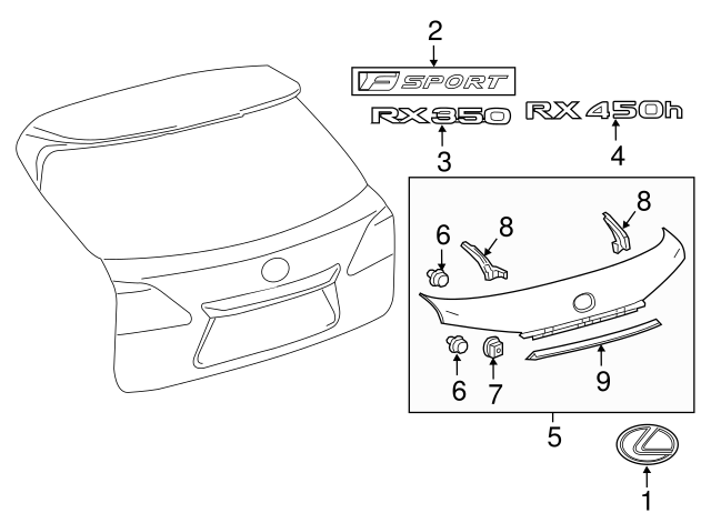 2016-2019 Lexus Molding Assembly 76801-0E290-A1 | SSL Parts