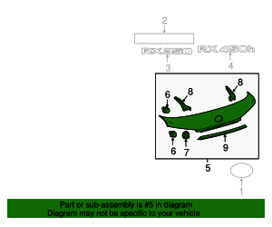 Lexus OEM Molding Assembly Part# 76801-0E290-B1 | OEM Vehicle Parts